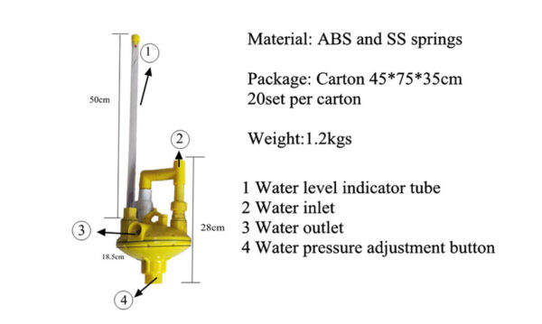 Automatic Pressure Regulating Valve for Poultry Farming